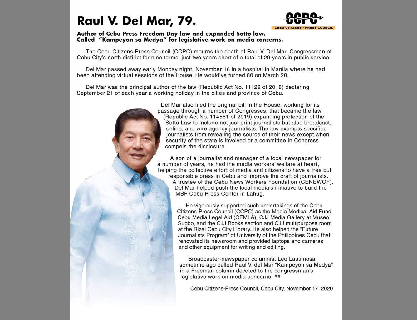 Kampeyon sa medya – Cebu Journalism & Journalists | Cebu Journ